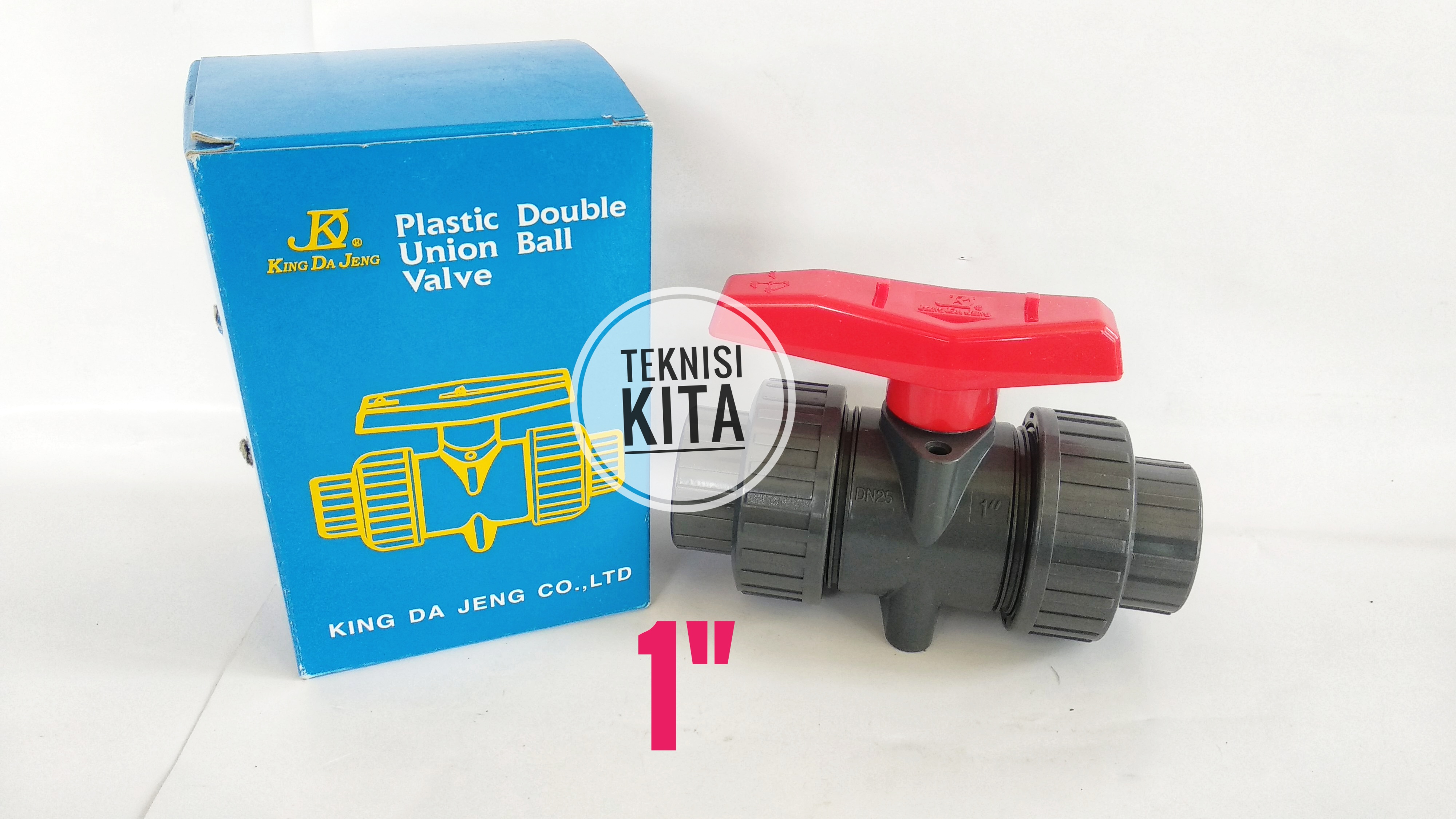 1" inch PVC KDJ Double Union Ball Valve Stop Keran Drat Dalam - Toko ...